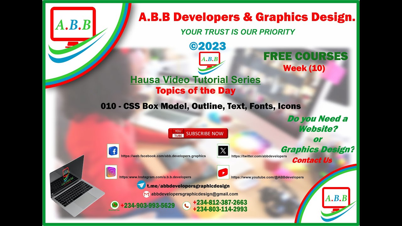 010 CSS Box Model, Outline, Text, Fonts, Icons in Hausa - YouTube