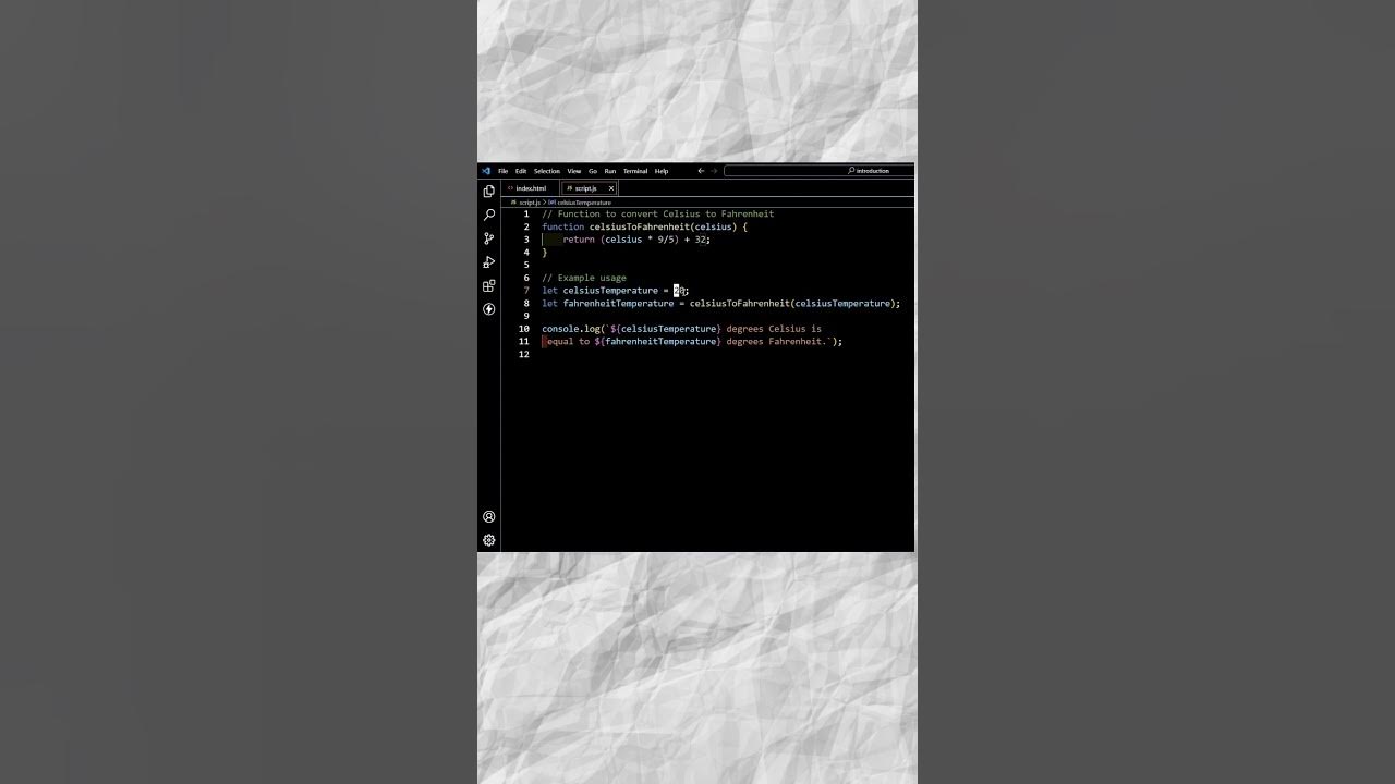 Celsius to Fahrenheit Converter in Javascript #coding #javascript - YouTube