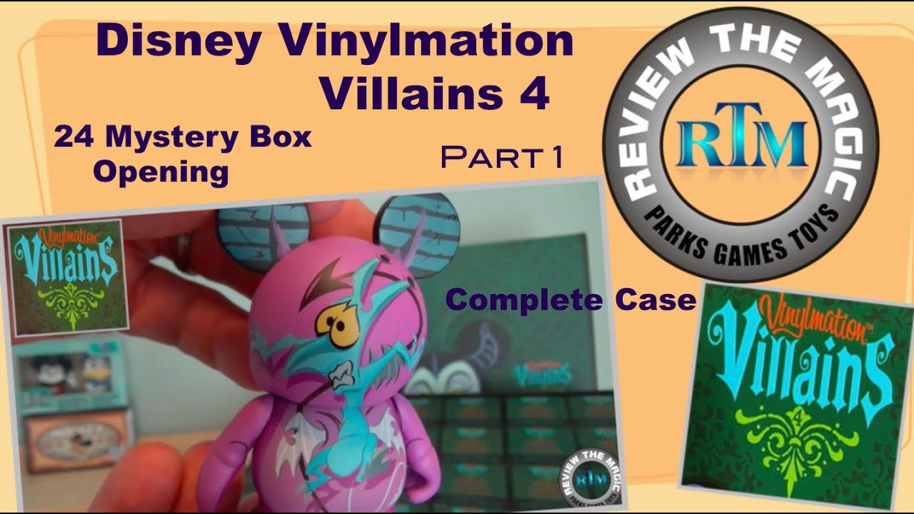 Unboxing Disney Vinylmations Villains 4 COMPLETE CASE 24 Mystery Box ...