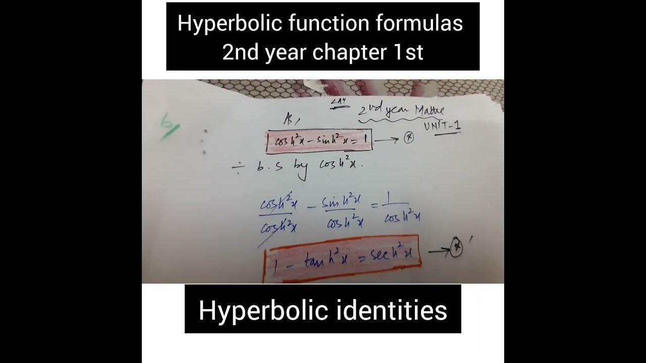 hyperbolic function formulas - YouTube