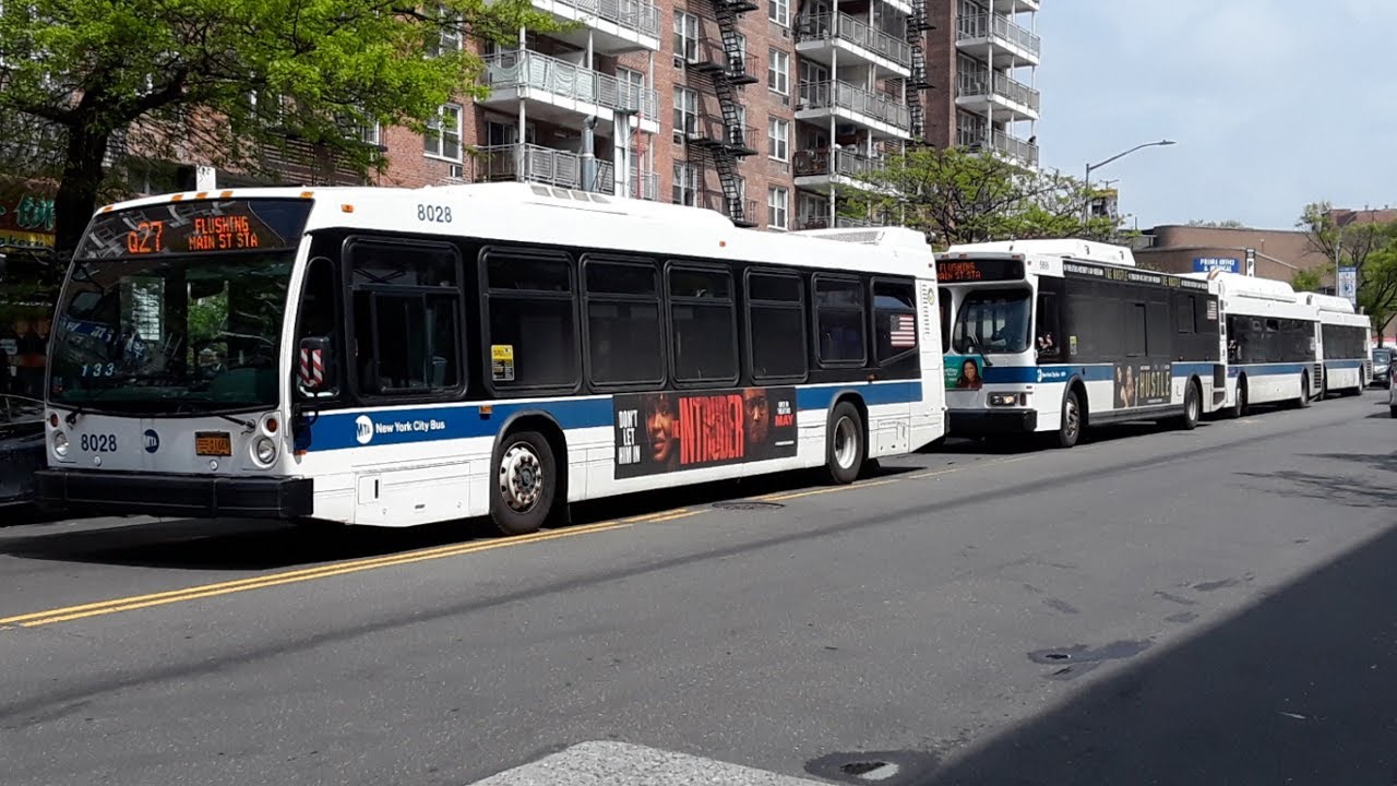 MTA: Flushing Bus Conga Line Action along Kissena Boulevard - YouTube