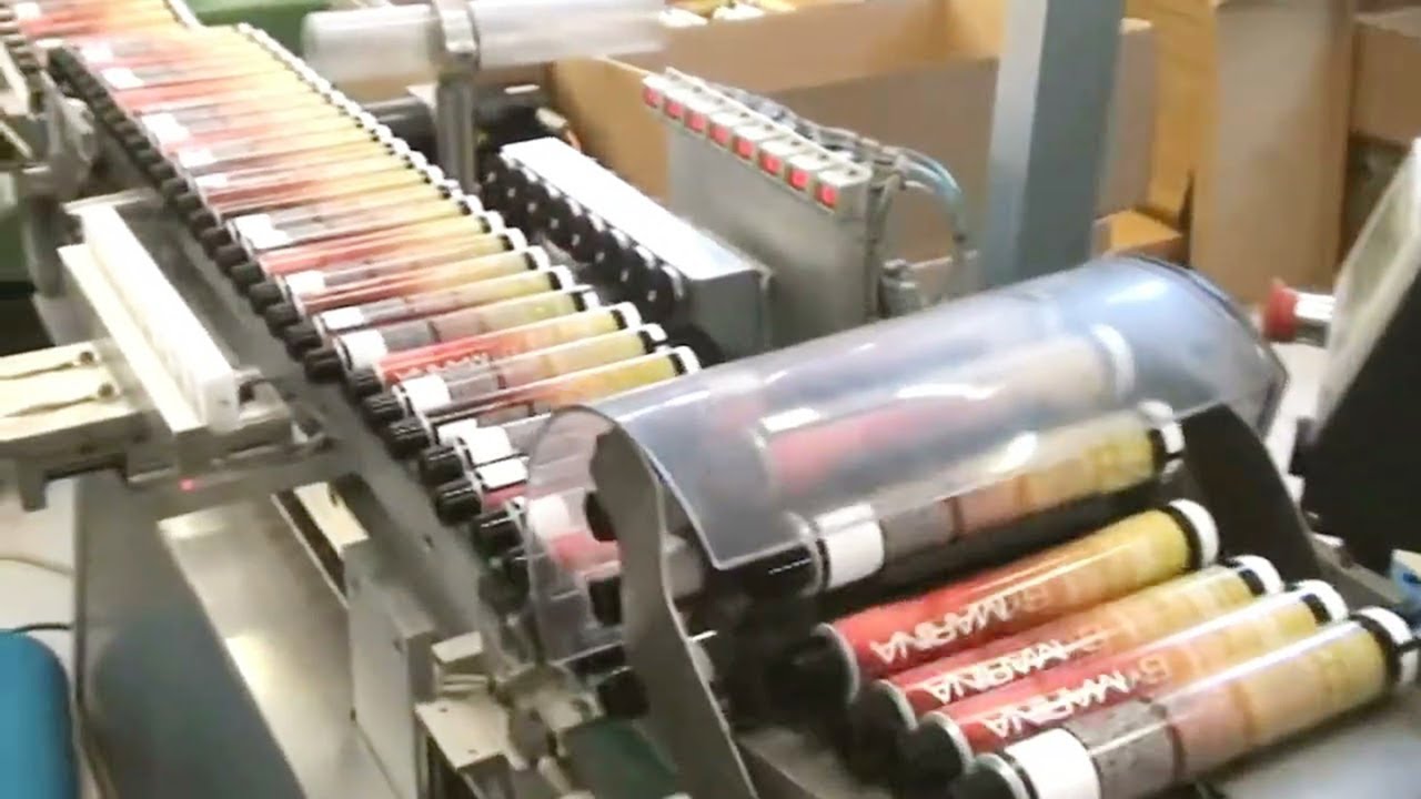 Complete collapsible aluminium tube making line - YouTube