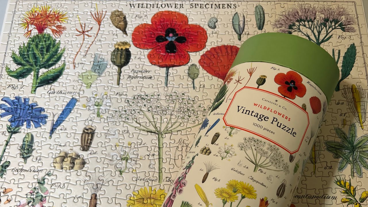 Wildflowers Vintage Puzzle 1000 pieces Jigsaw by Cavallini & Co 🌼🌺🧩 ...