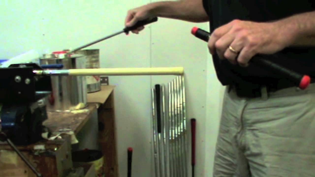 Grip Master grip fitting with Bostik 1222 rubber cement. - YouTube