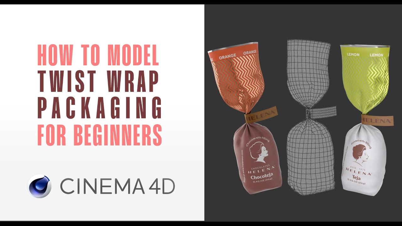 How to Model Twist Wrap Packaging in Cinema 4D 2025 for beginners - YouTube