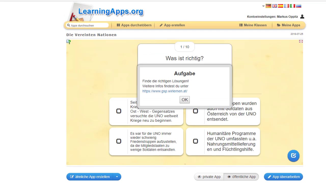 4. Multiple Choice - bei LearningApps - eigene Apps erstellen - YouTube