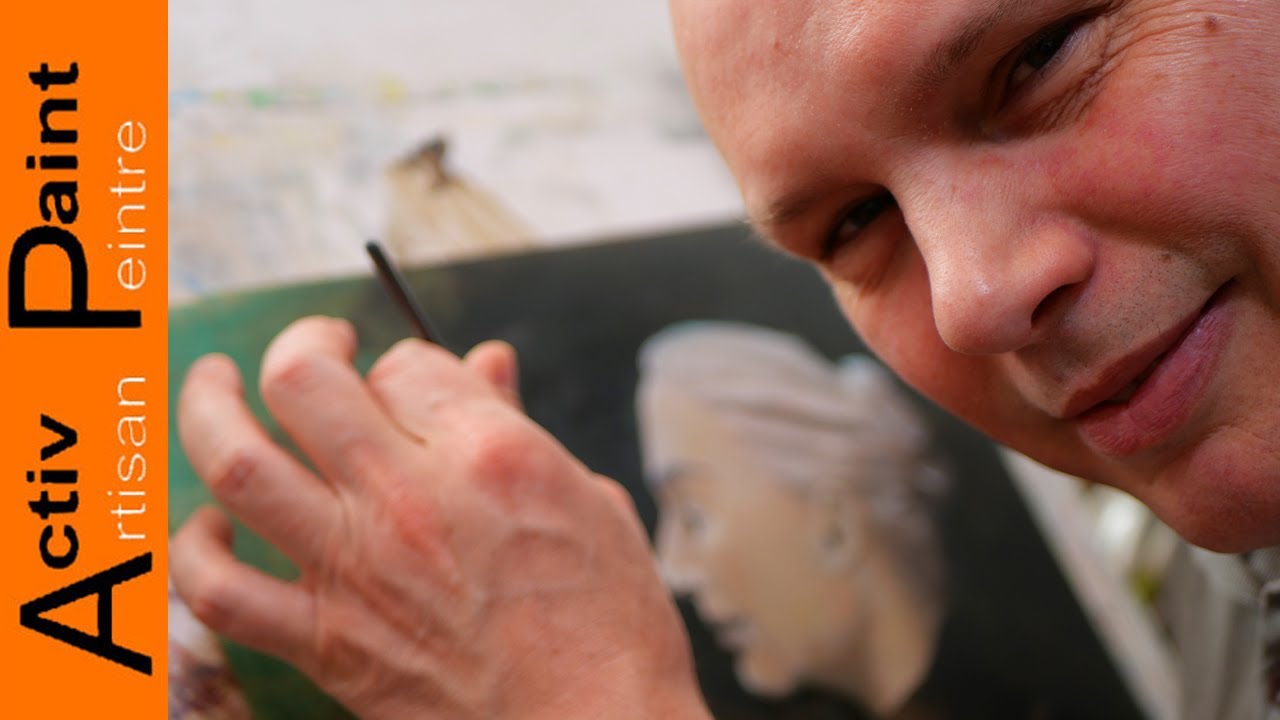 lukisan potret seorang wanita tua di profil portrait painting of an old ...