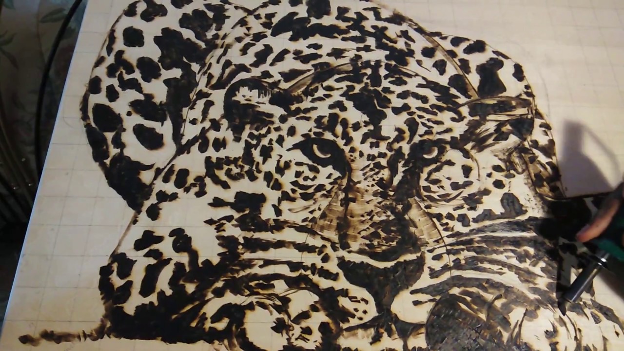 Leopard - Wood Burning Tool - YouTube