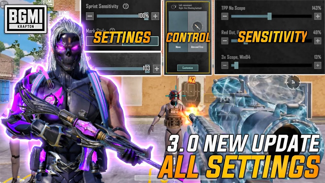 3.0 UPDATE SENSITIVITY | BGMI SENSITIVITY SETTINGS | BGMI NEW UPDATE ...