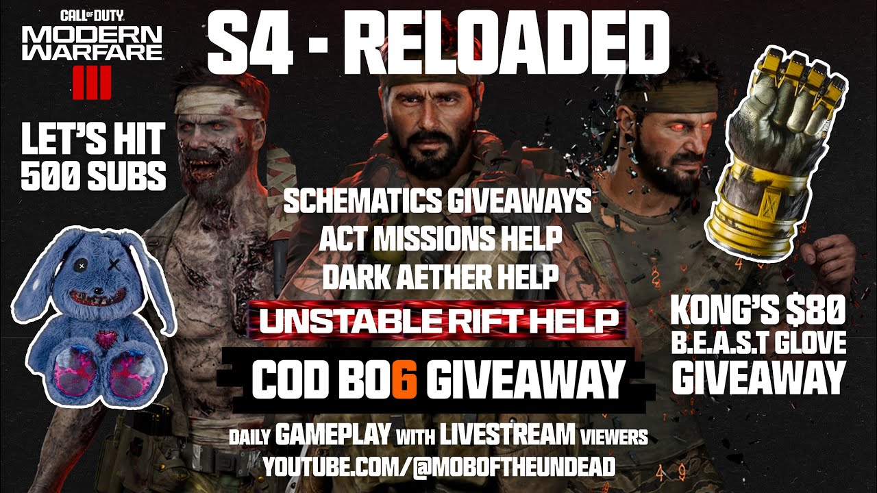 MW3 Zombies | S4 RELOADED | Unstable Rift Help, KONG B.E.A.S.T Glove ...