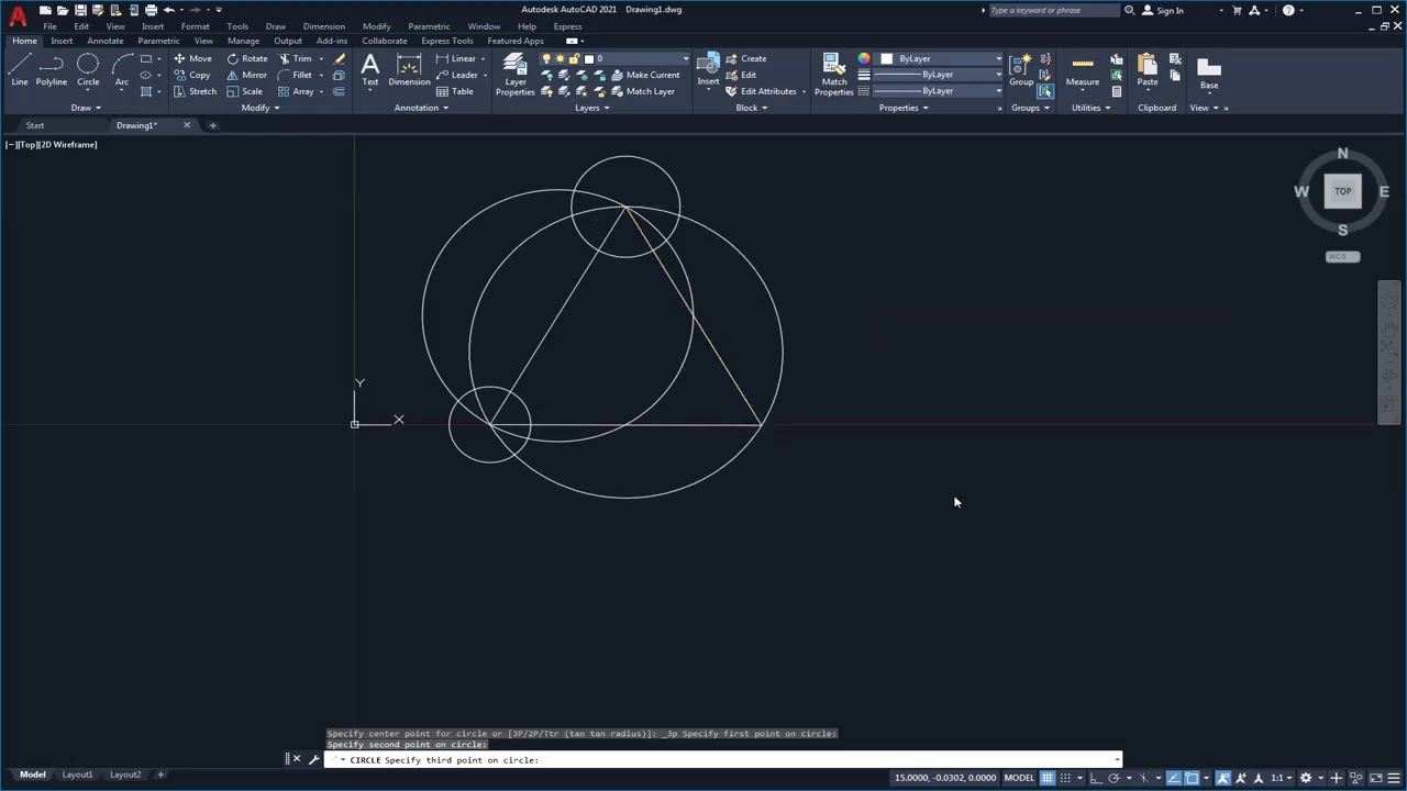 autoCAD seminit 2 - Arahan DRAW utk lukis Bulatan (circle) - YouTube