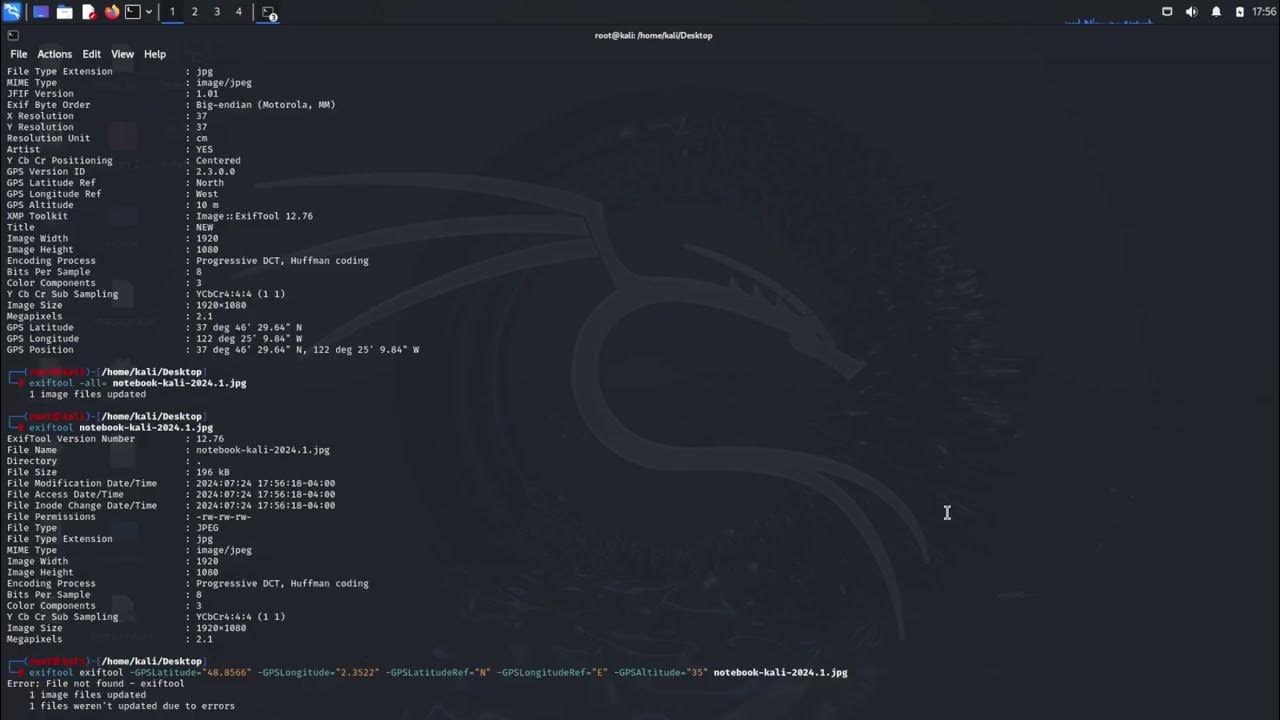Kali Linux: How to Use ExifTool to Explore Files - YouTube