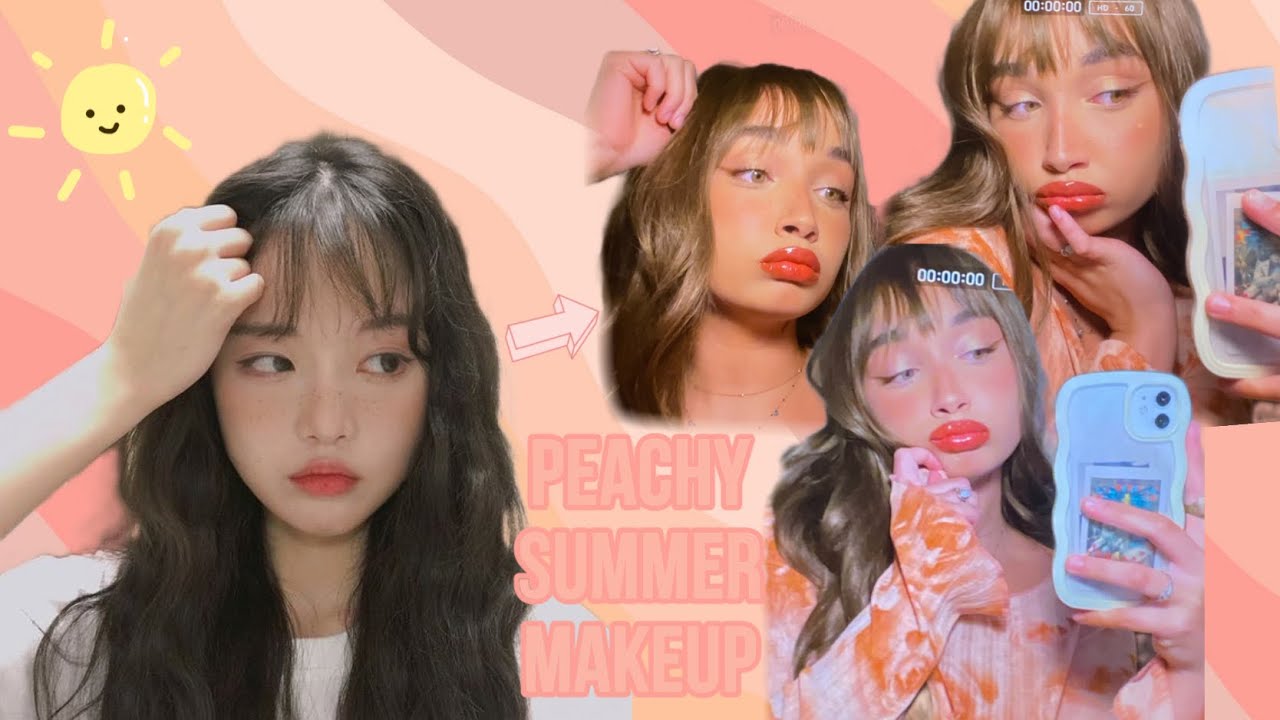 peachy summer makeup tutorial 🍑 - YouTube