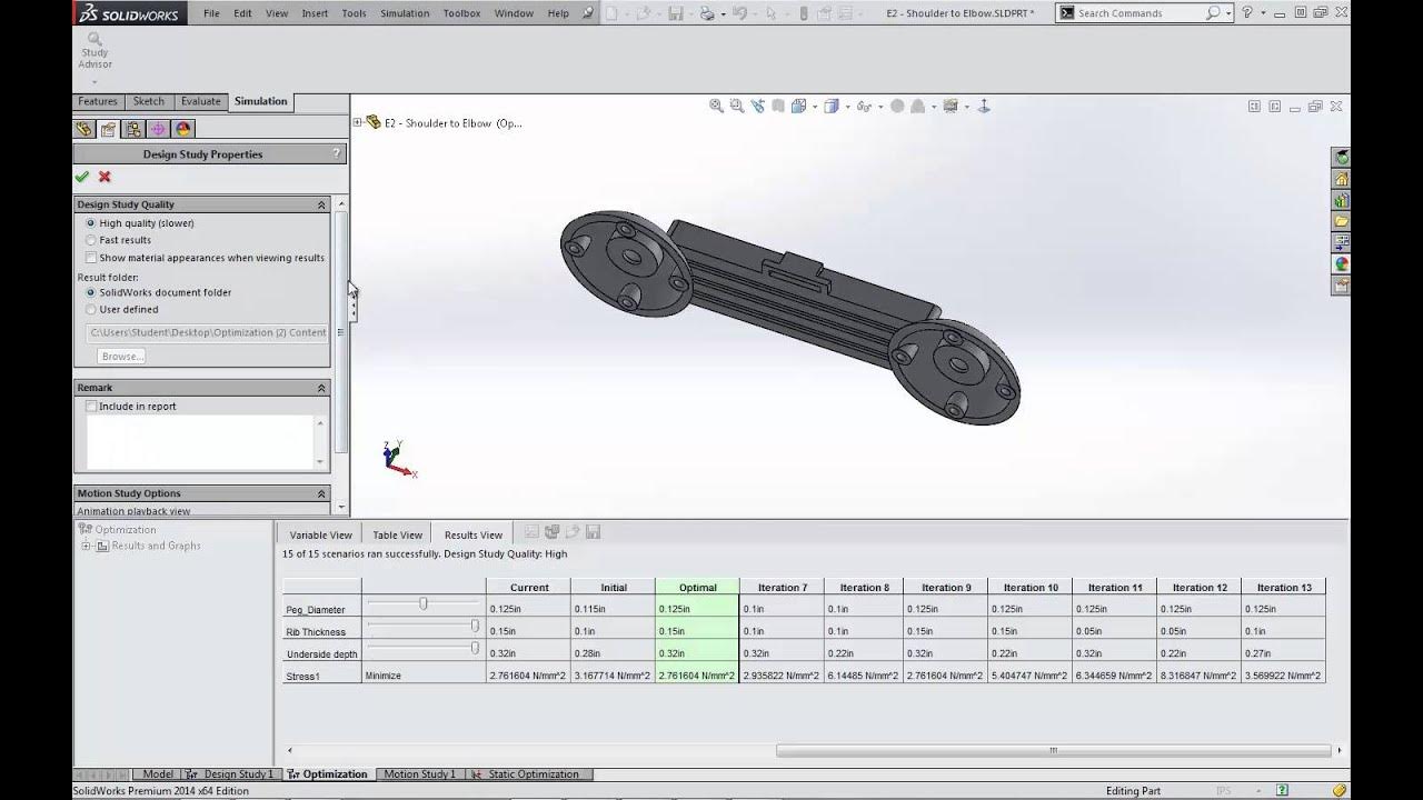 SOLIDWORKS - Setup a Structural Optimization Study - YouTube