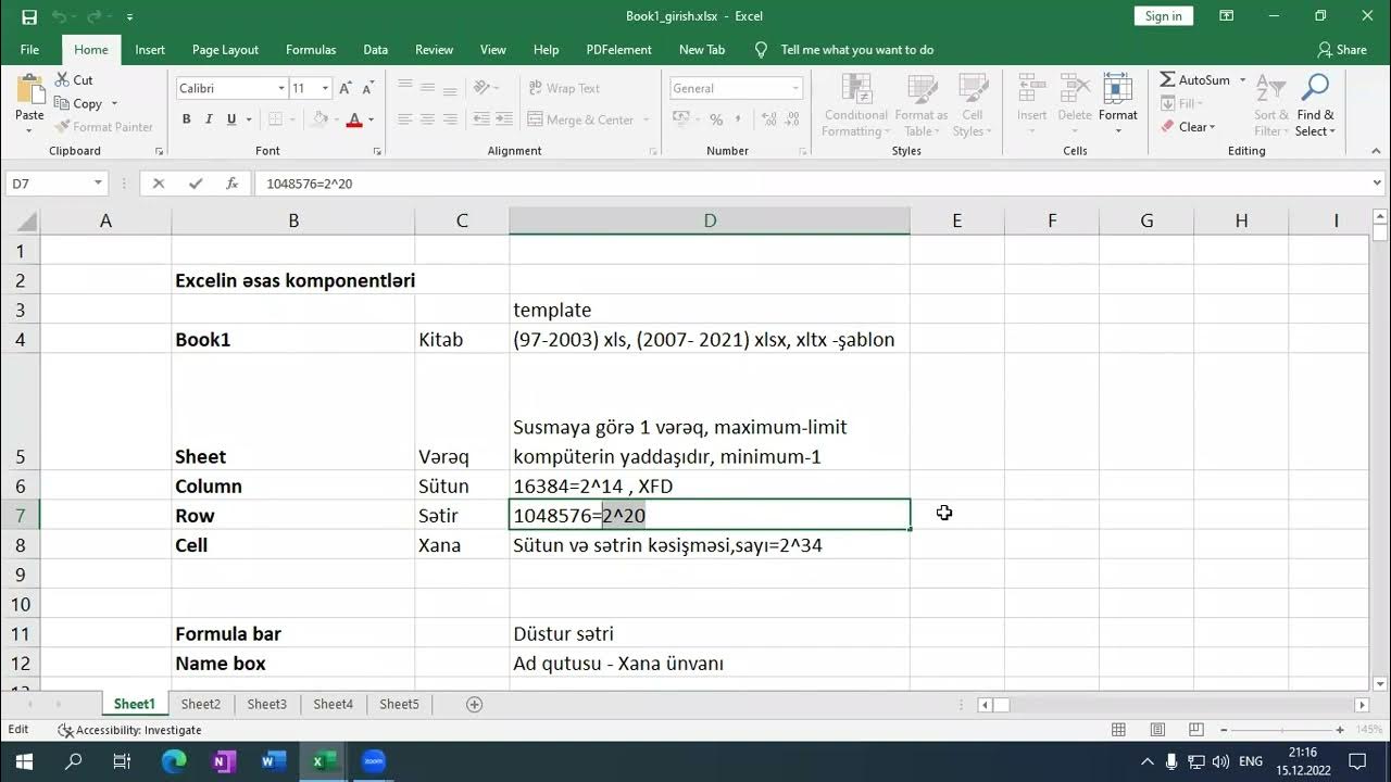 Excel 2019 - Dərs 1 - YouTube