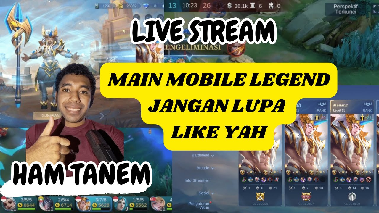 Live Stream Mobile Legend - YouTube