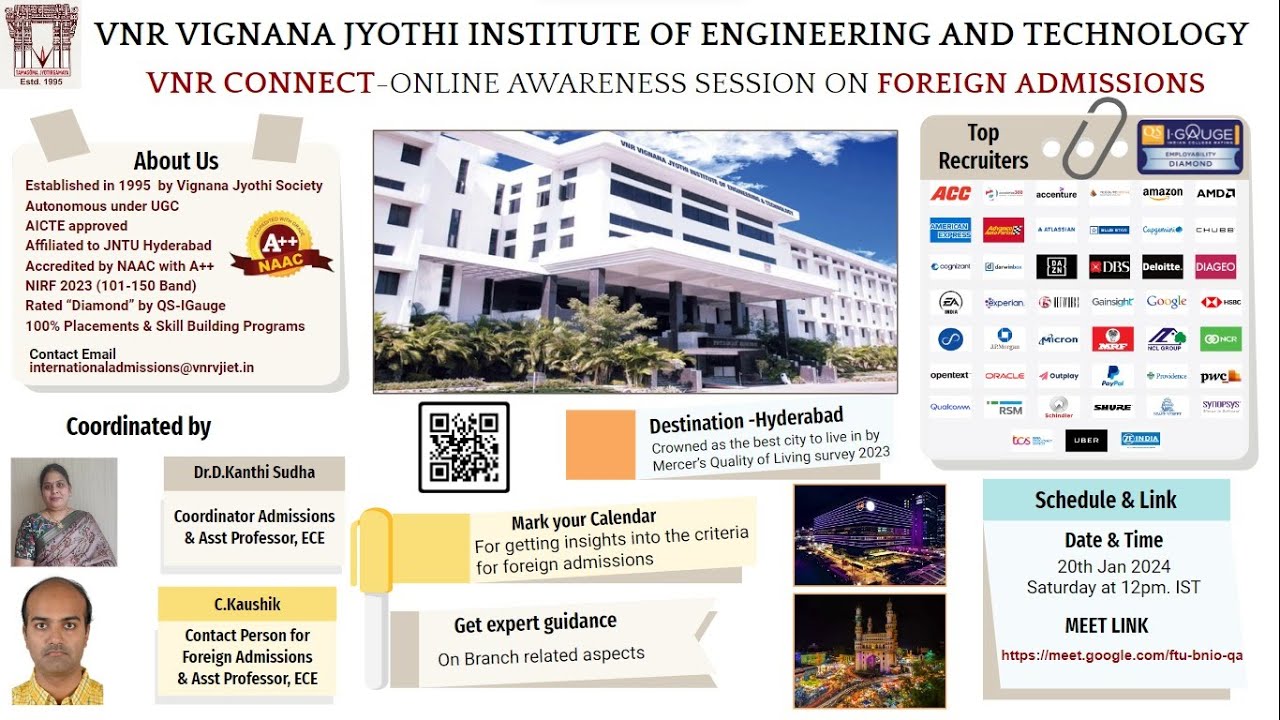 Awareness Session on Foreign Admissions || VNRVJIET || Hyderabad ...