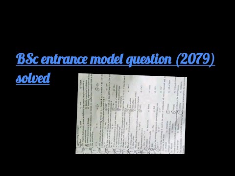 BSc entrance model question solved solutions (2079). - YouTube