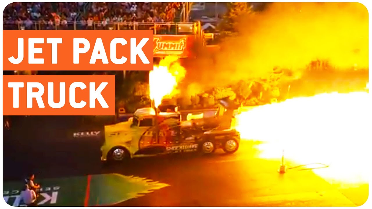 Truck's Jet Engine Destroys Asphalt | Fired Up - YouTube