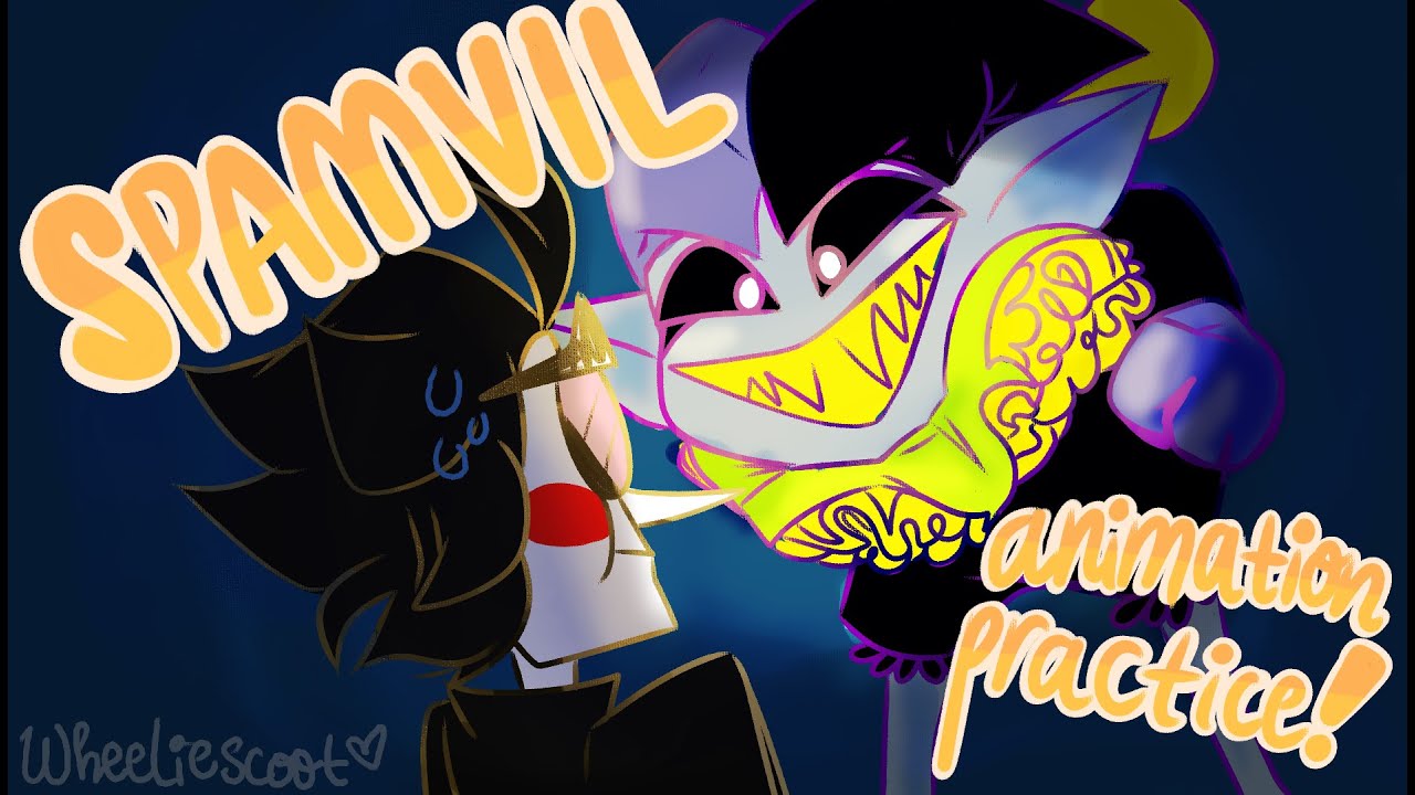 jevil & spamton "spamvil" animation practice !! deltarune/helluva boss ...