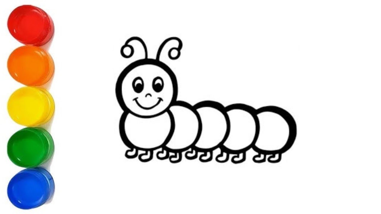 how to draw a Caterpillar step by step - YouTube