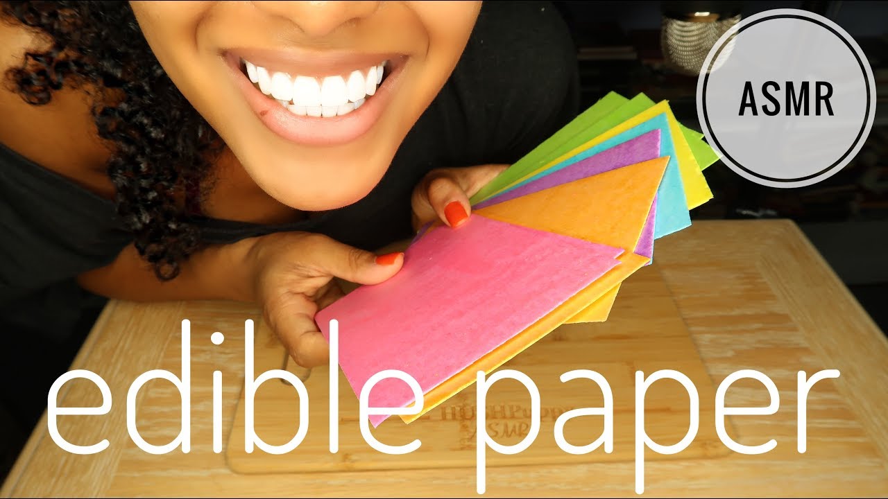 ASMR Edible Paper | SOFT CRUNCH + CHEWY EATING SOUNDS + RIPPING | No ...
