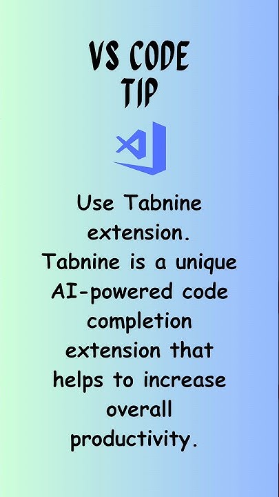 VS Code tip. Use Tabnine extension for auto completion #shorts - YouTube