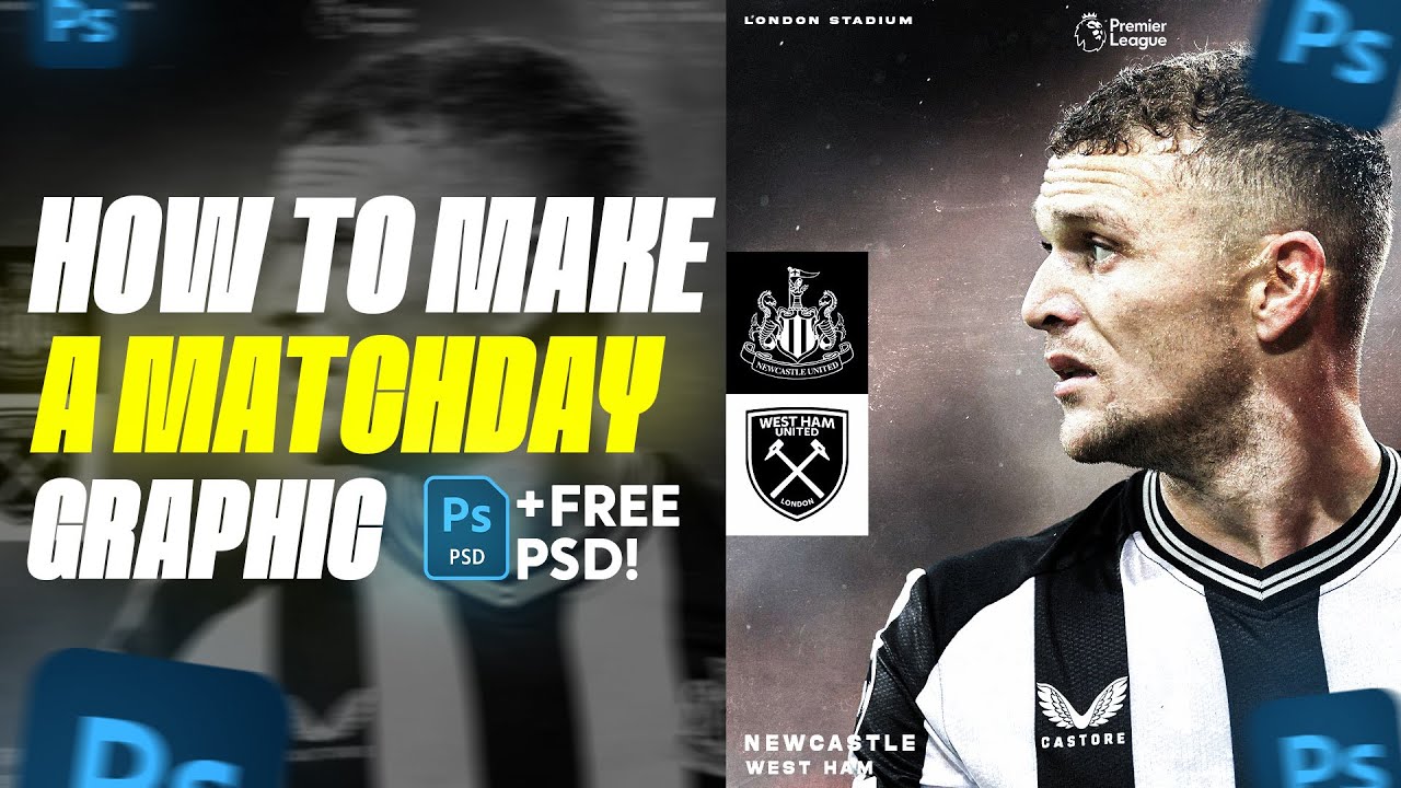 How To Make A Football Matchday Graphic On Photoshop!! [FREE PSD] - YouTube