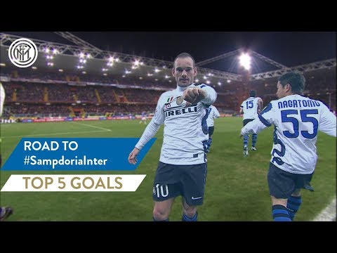 TOP 5 GOALS: SAMPDORIA-INTER with Sneijder, Crespo, Cambiasso and more | ROAD TO