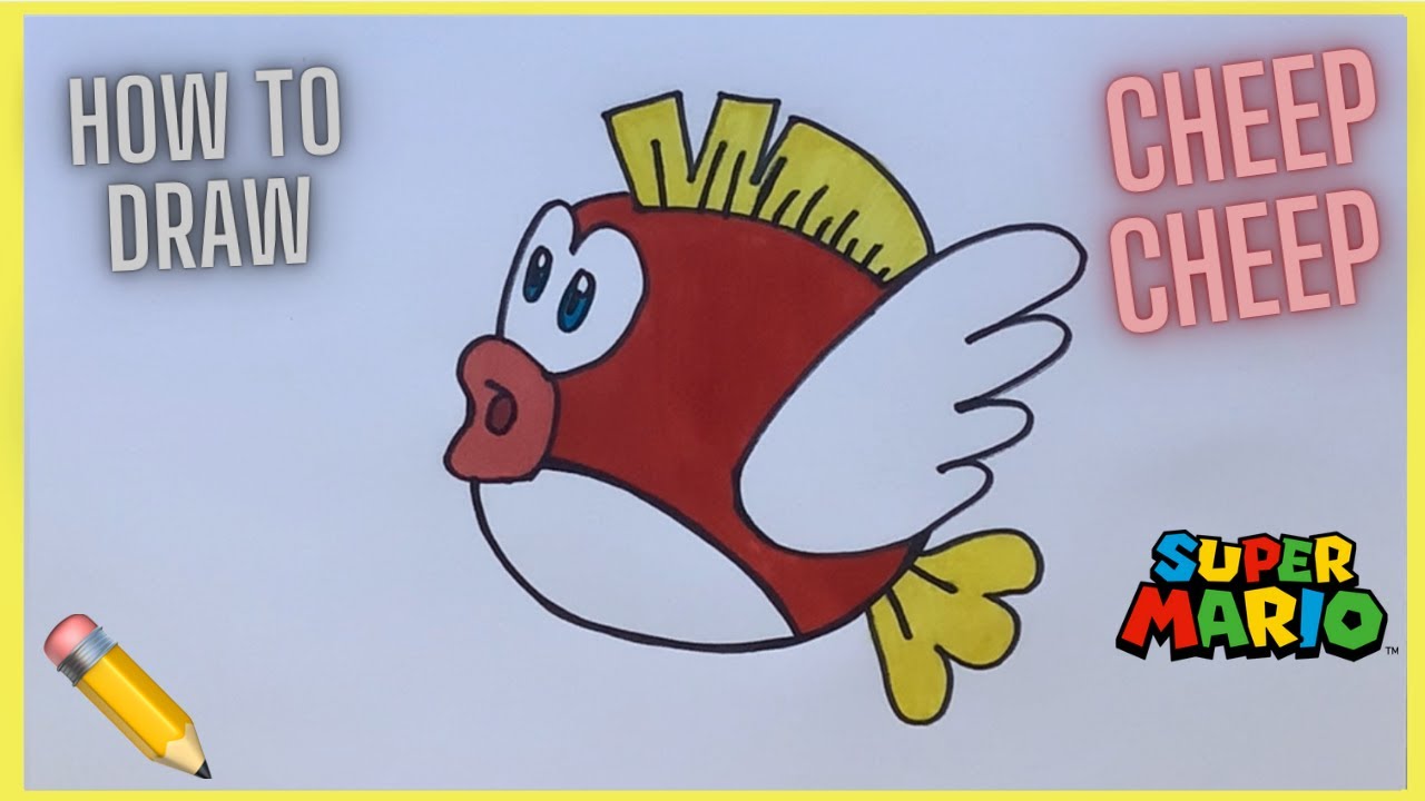 How to draw Cheep Cheep ️ Super Mario - YouTube