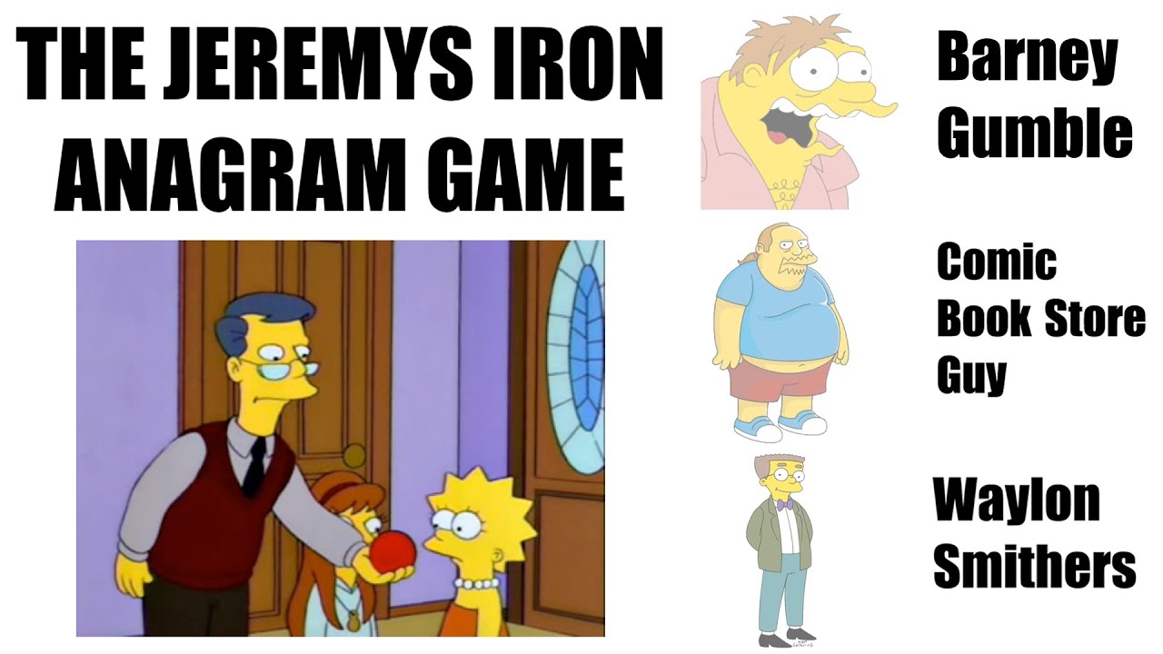 The Simpsons Anagram Game - YouTube