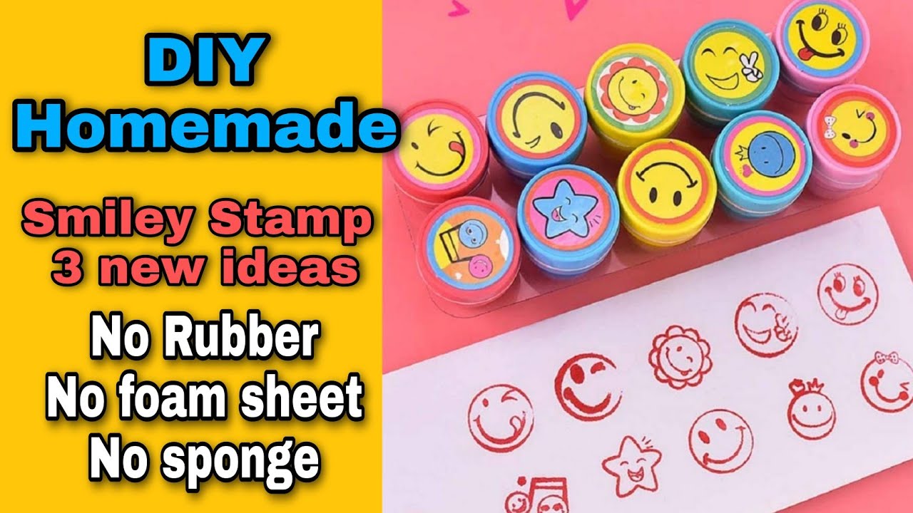 Homemade Smiley stamp / 3 new ideas - YouTube