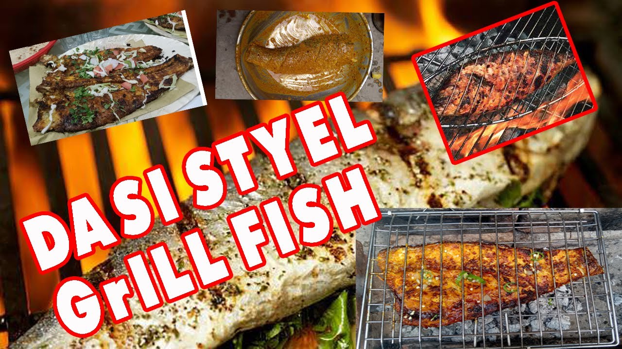 Full grilled Fish recipe | whole Fish roast | Village food | Side dish ...