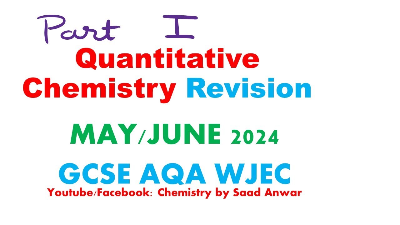 Quantitative Chemistry| Revision in 23 minutes|Part 1 GCSE WJEC AQA ...
