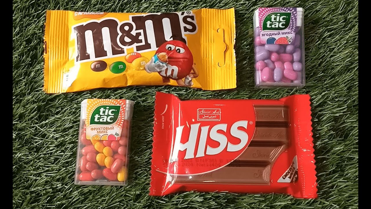 Learn the colors of candy. ASMR Peanut M&Ms, Tic Tac Berry & Fruit Mix ...