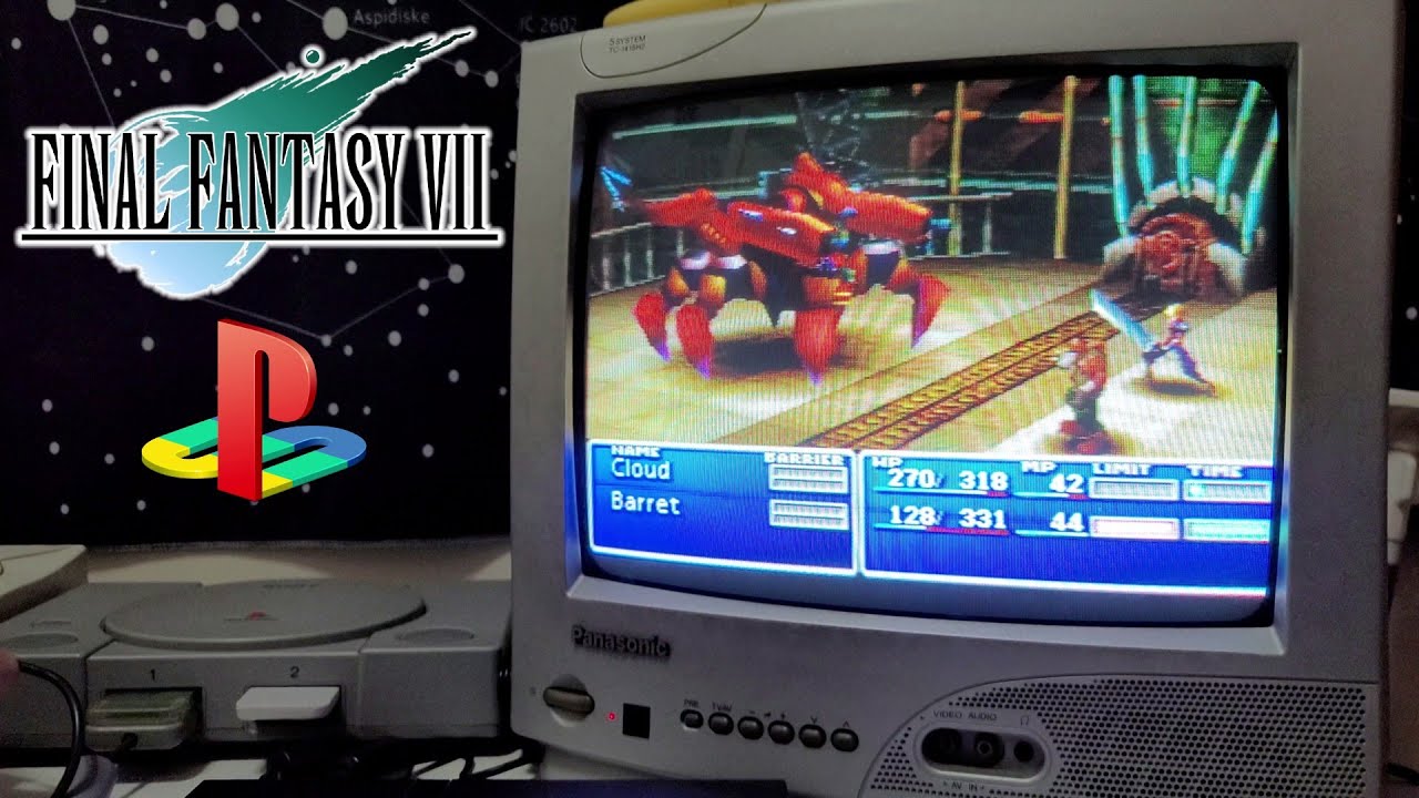 Final Fantasy 7 Gameplay on an original PS1 with a CRT TV - YouTube