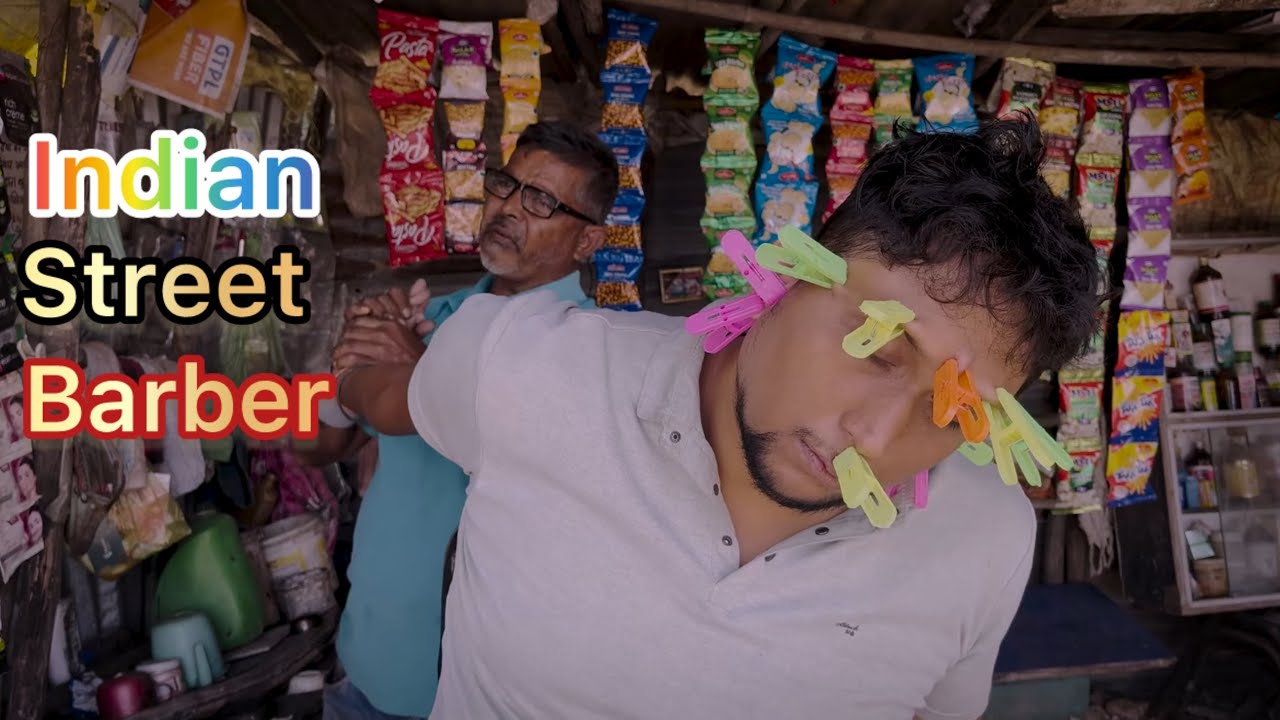Indian Street Barber Acupressure Head Massage After Instant Headache ...