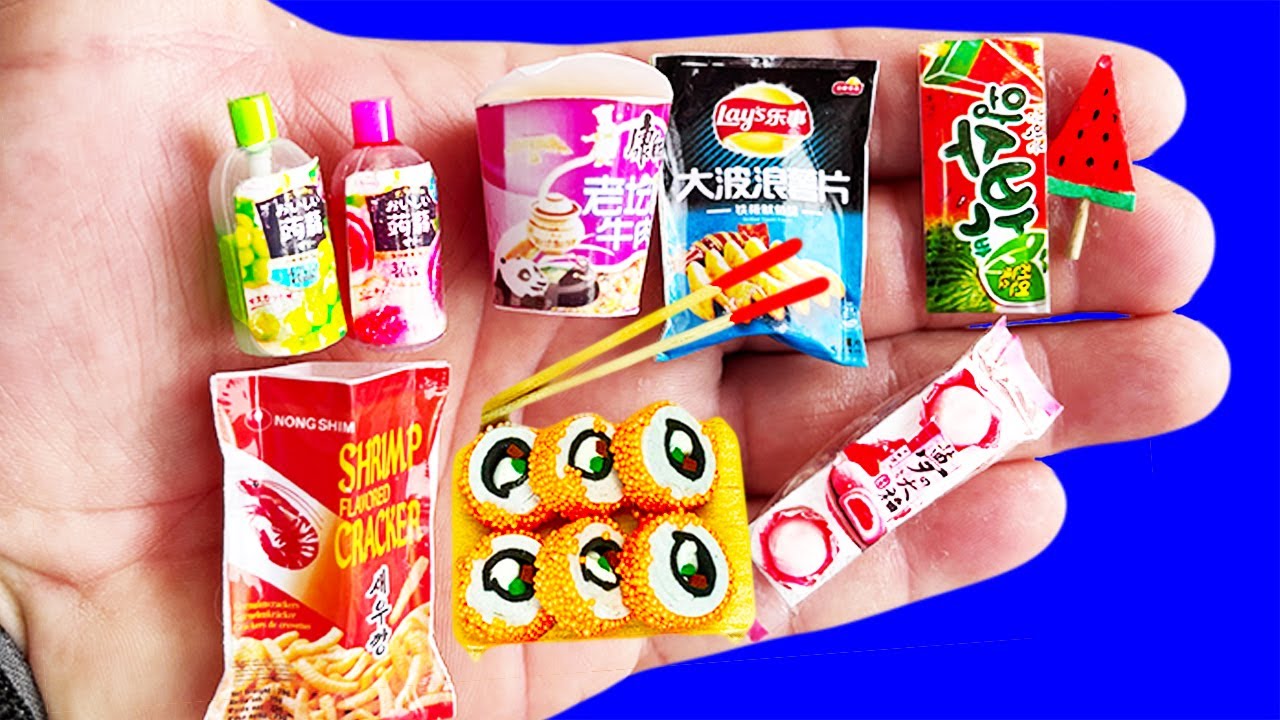 18 DIY MINIATURE REALISTIC FOOD, SUSHI, SHRIMP CRACKER, RAMEN NOODLE ...