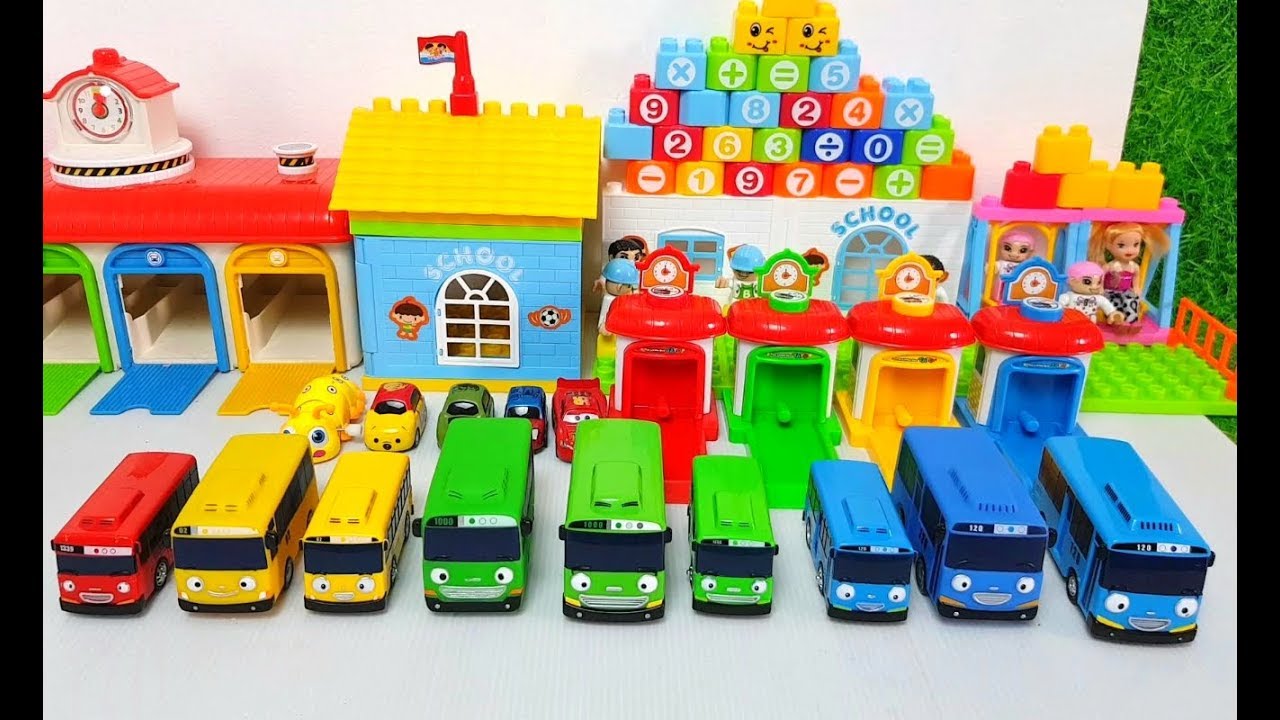 Tayo the Little Bus Friend Parking and Learning Colors Surprise toy ...