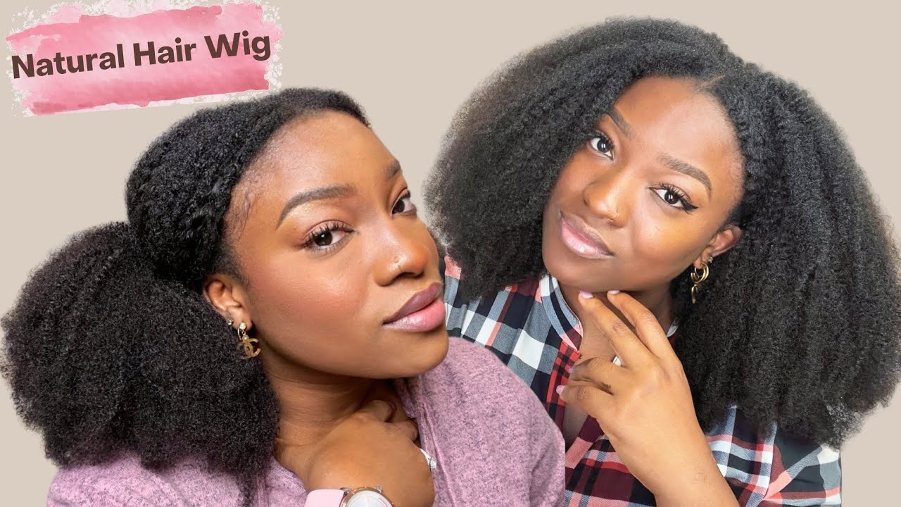 Natural Hair Wig| Easy U part Wig Install | Type 4a U-part Wig with ...