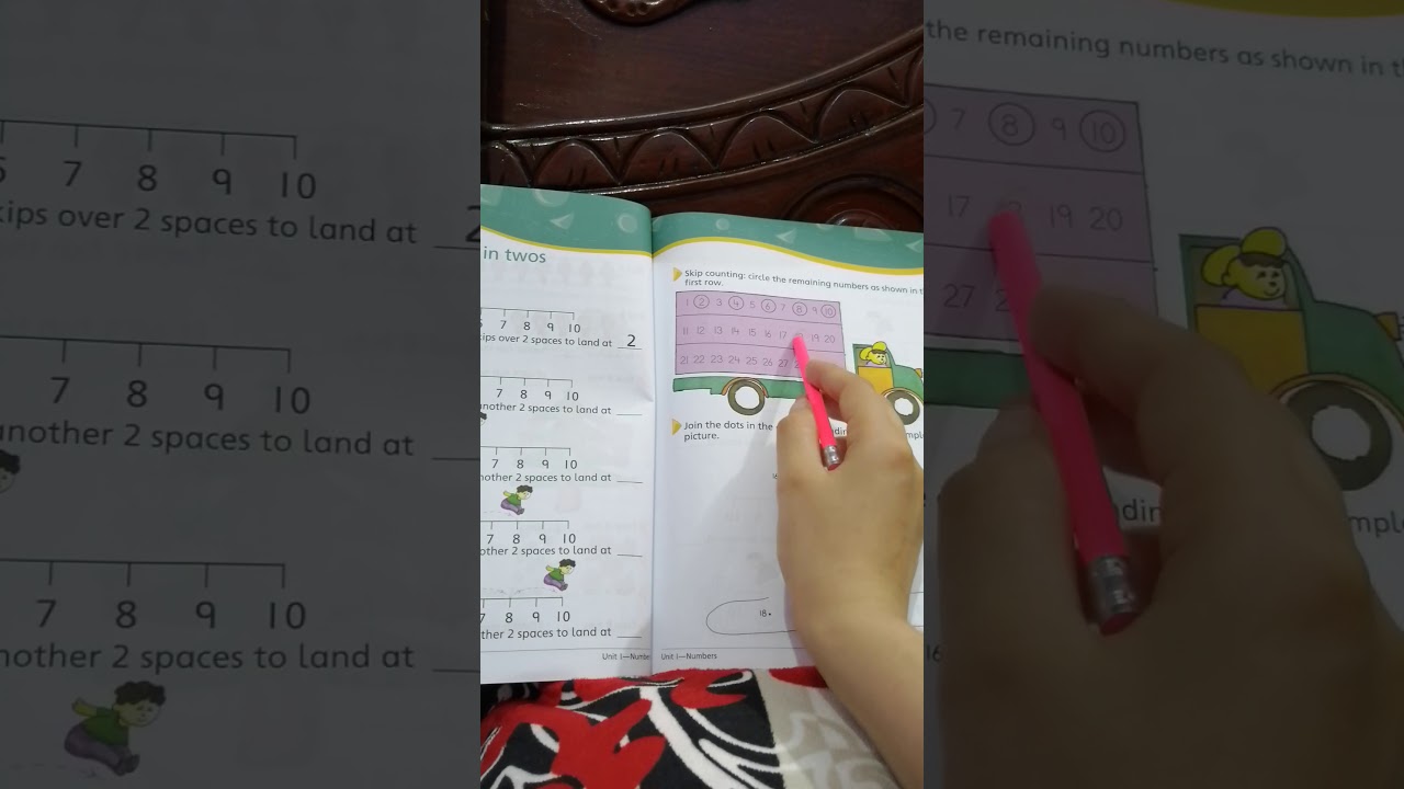 Class one math skip counting in tows, ascending pg36 37 - YouTube