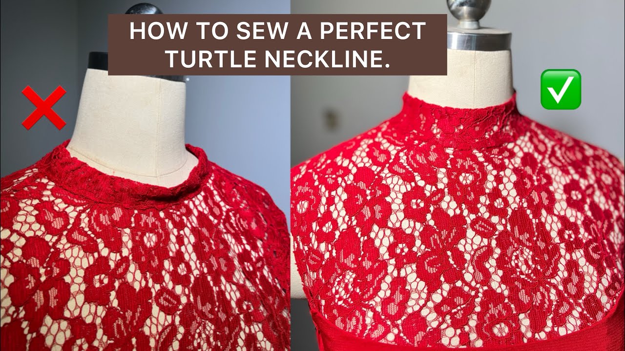 How to Cut and Sew a Perfect Turtle Neckline and Avoid gaping. - YouTube