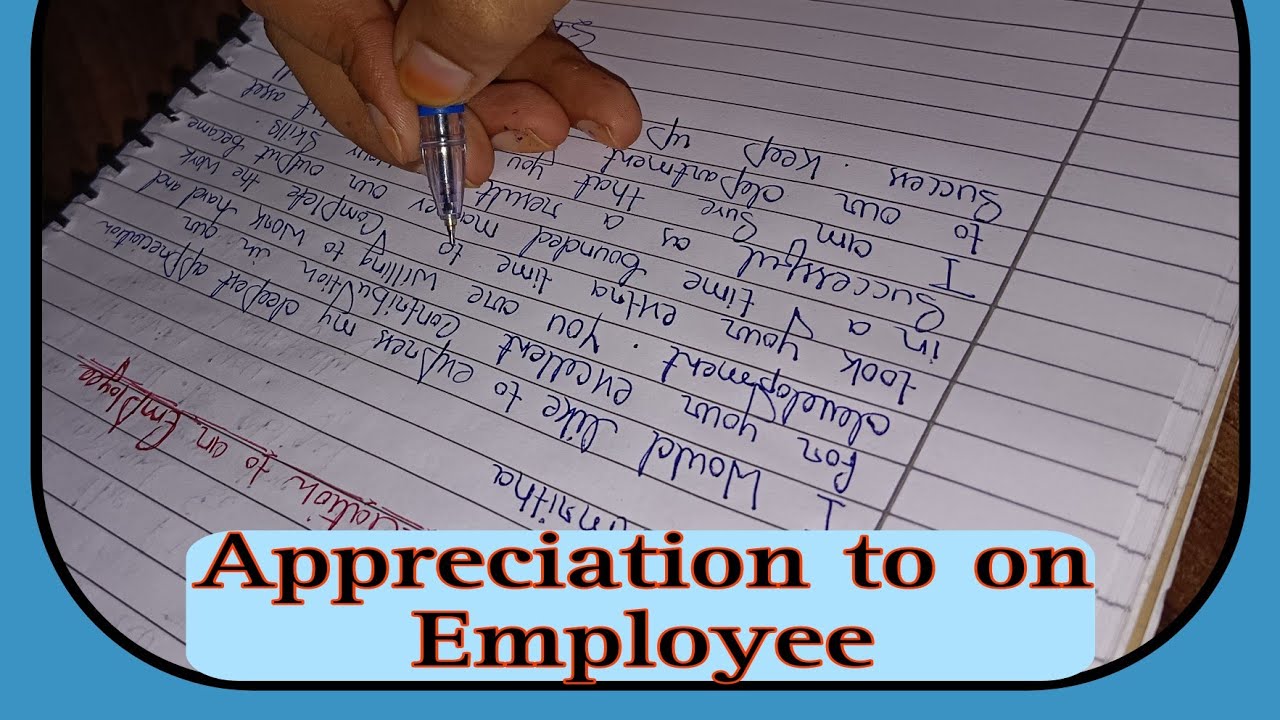 Appreciation to on Employee || write Appreciation Letter to Employee ...