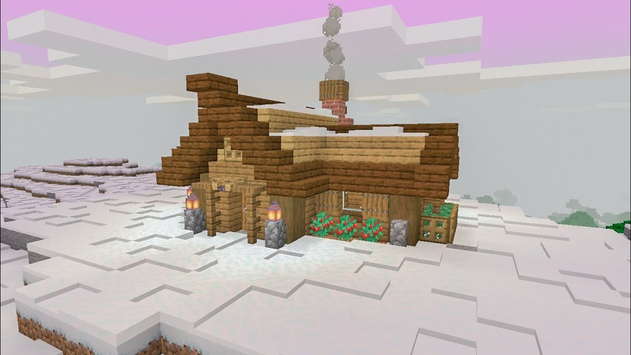 Minecraft:How to Build a Winter Cabin | Winter Cabin Tutorial ...