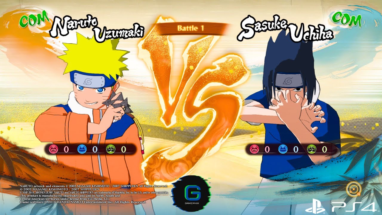 Naruto Uzumaki vs Sasuke Uchiha Naruto Shippuden Ultimate Ninja Storm 4 ...