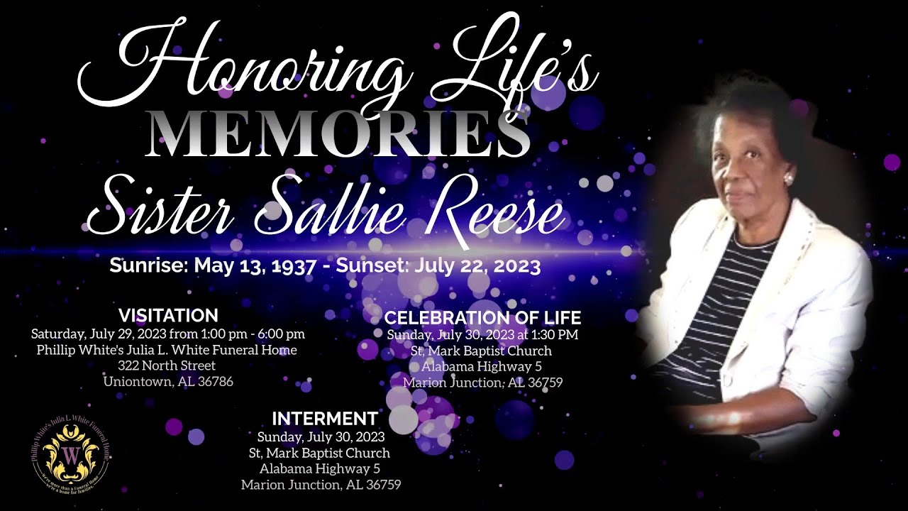 Celebration of Life for Sister Sallie Reese - YouTube