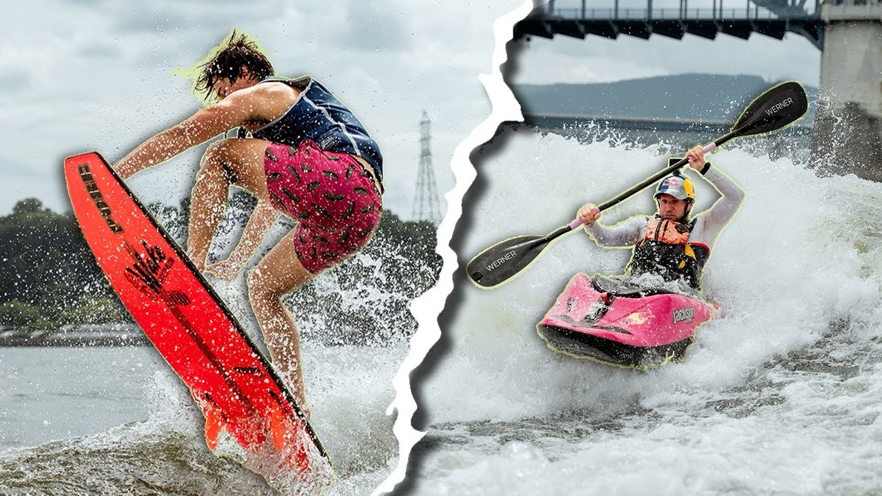 Pro Kayaker and Pro Wakesurfer come together for a killer session ...