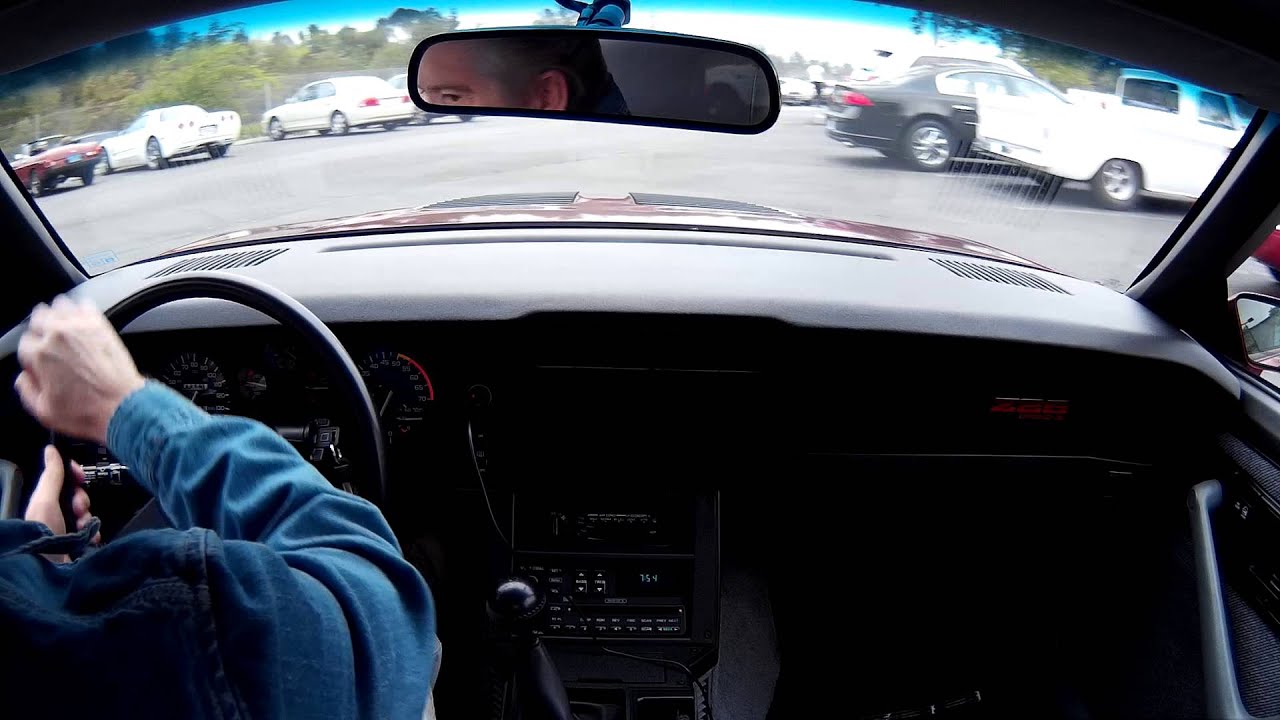 89 Iroc Z G92 5 speed pullin in to a car show. - YouTube