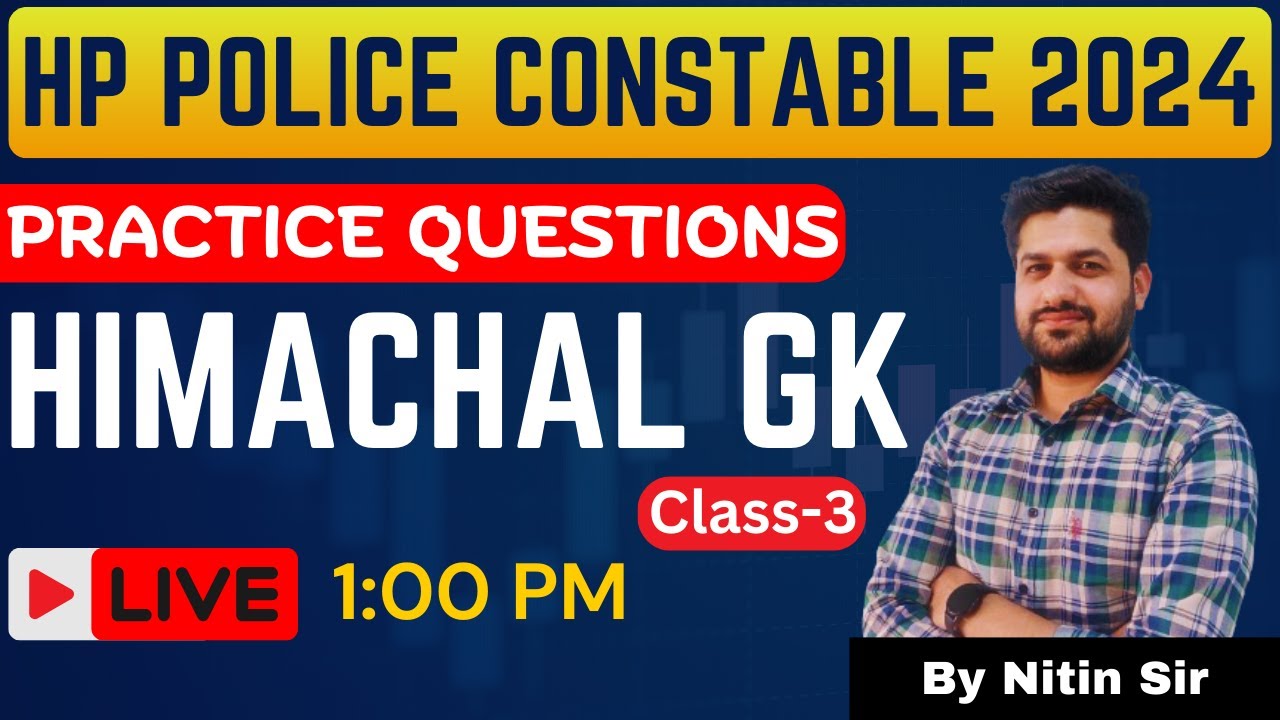 HP Police Constable | 2024 Himachal GK (Class -3) | Practice Questions ...