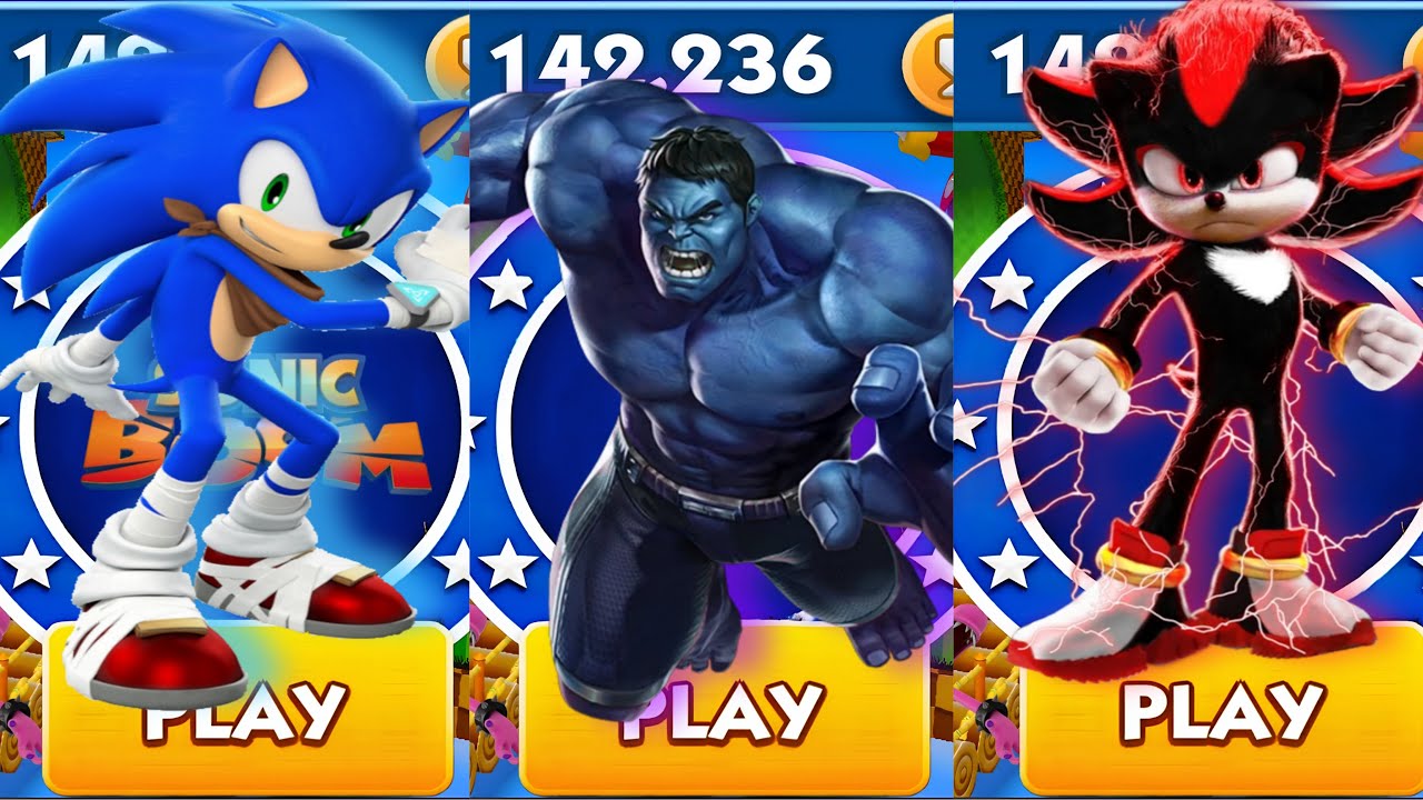 Sonic Dash - Sonic Boom VS Hulk VS Shadow - Movie Sonic vs All Bosses ...